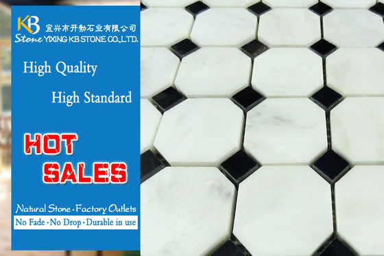 Decoration Marble Mosaic Tiles Cherry Blossom Temple Gray Dark Emperador