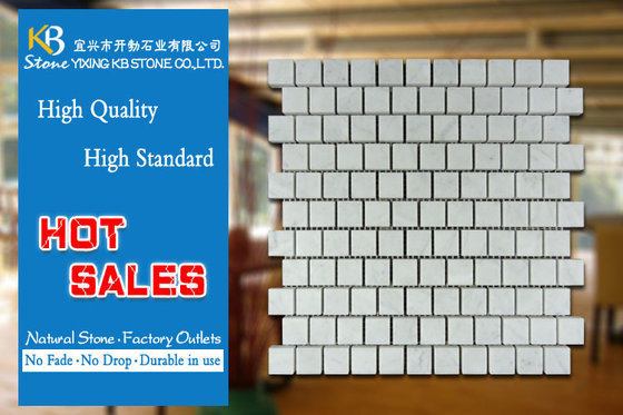 Polished Top Rated Grey Mosaic Tiles Marble Brick Tiles 10mm Thickness