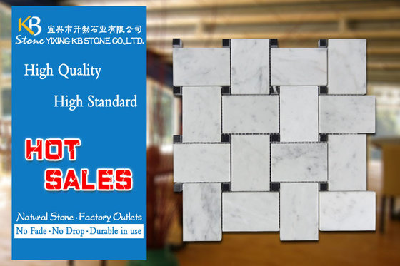 Basketweave Pool Mosaic Tiles Glass Wall Tiles OEM And OBM Approved