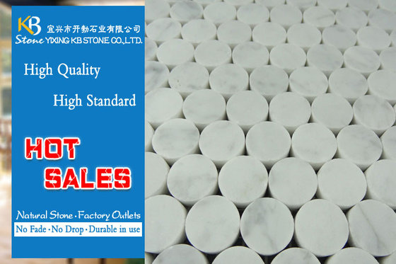 Round Shape Marble Mosaic Wall Tile Kitchen Floor Tile Weather Extreme Resistant