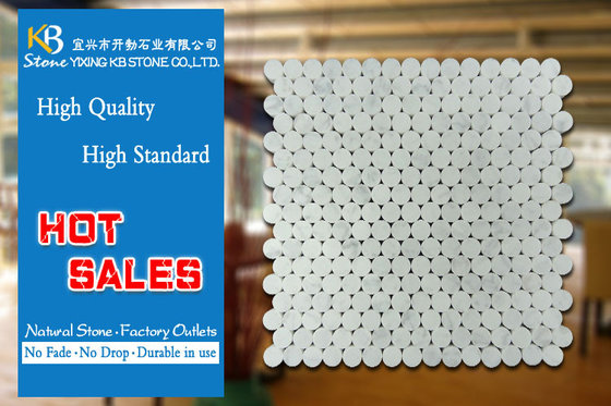 Round Shape Marble Mosaic Wall Tile Kitchen Floor Tile Weather Extreme Resistant