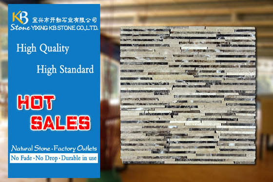 Mixed Strip Marble Mosaic Tiles Natural Stone Tiles 305 x 305mm