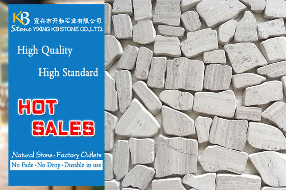 Non - Slip Wooden Marble Mosaic Floor Tile 305 X 305mm For Promotion