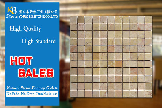 Decoration Wall Sunset Pink Natural Stone Mosaic Tiles Red Yellow