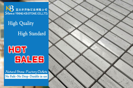 Italian Polished White Wooden Marble Natural Stone Tiles Colored