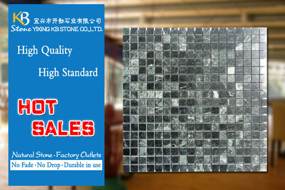 Black Green Square Marble Mosaic Tiles Mosaic Stone Tile 305 X 305mm