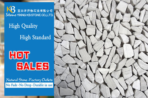 Garden Decoration White Wooden Marble Floor Tiles Irregular Stone