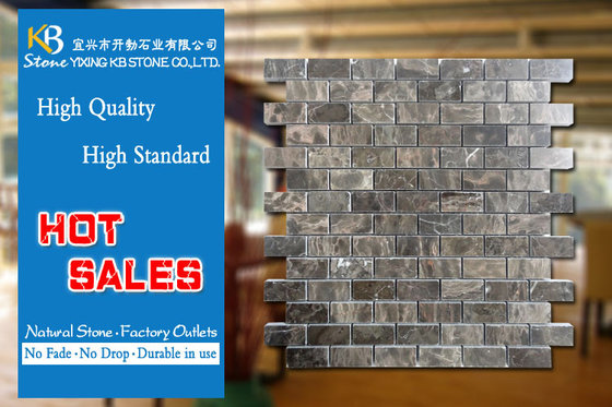 Full Glazed Polished Coffee Color Marble Bathroom Tiles With Grade AAA