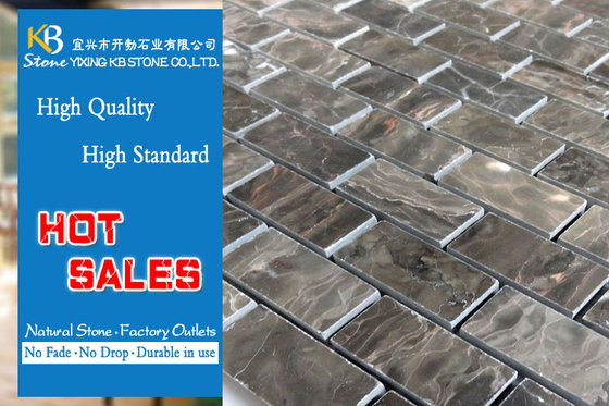 Full Glazed Polished Coffee Color Marble Bathroom Tiles With Grade AAA