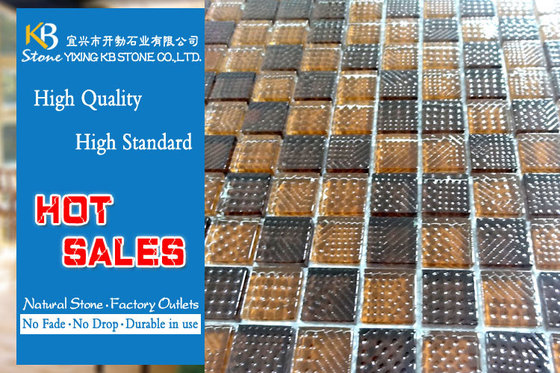 Black yellow square decorative marble mosaic tiles for tv wall