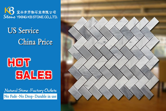 Building decorative materials polished marble white grey 305 x 305mm