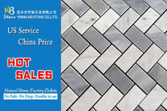 Building decorative materials polished marble white grey 305 x 305mm