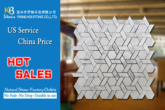White hexagonal marble mosaic tiles polished wall mosaic floor tile decoration
