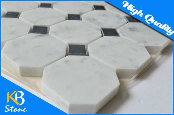 Home / Commercial Decoration Octagon Bianco White Carrara Marble Mosaic Tile Flooring Use