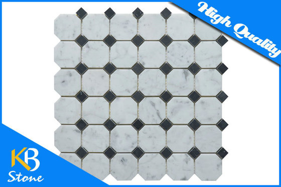 Home / Commercial Decoration Octagon Bianco White Carrara Marble Mosaic Tile Flooring Use
