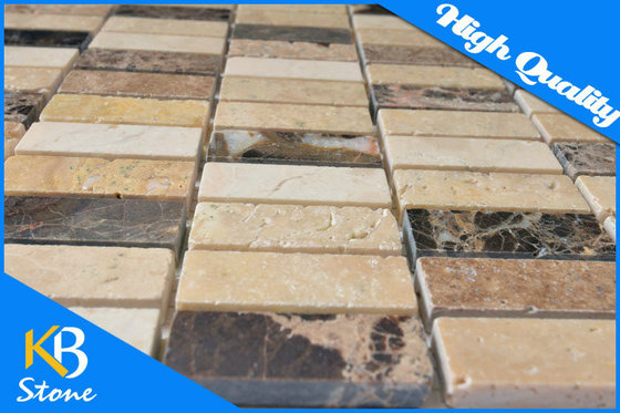 Exterior / Interior Travertine Nature Stone Mosaic Marble Tiles for Bathroom Wall or Floor