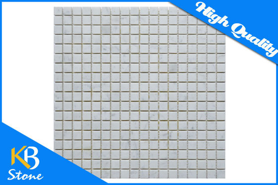 12 X 12 Inch Honed Bianco Carrara White Marble Tiles , Bathroom Mosaics for Pool / Spa
