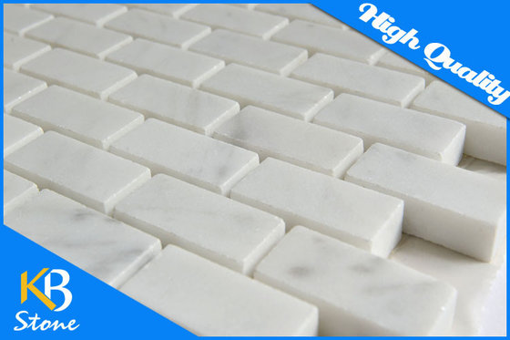 Bianco Bathroom Mosaic Marble Tile 12 X 12 Inch Subway Honed Stone Mosaic Tiles