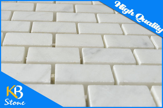 Bianco Bathroom Mosaic Marble Tile 12 X 12 Inch Subway Honed Stone Mosaic Tiles