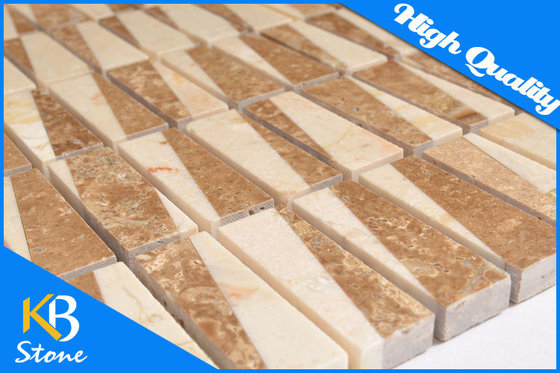 Hand Made Cream Marfil Marble Mosaic Tiles , Home or Hotel Wall Decor Stone Art Tiles