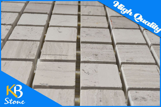 Wooden Grey Natural Stone Marble Tiles Modern Decorative Wall Decor Tile Sheet 12 x 12 Inch