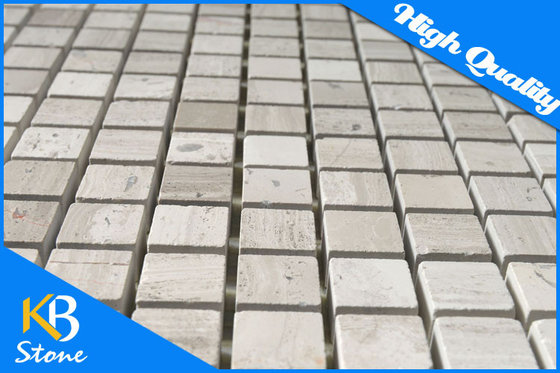 Dinning Room Wooden Grey Marble M032 Mosaic Floor Tile Sheets / Mosaic Backsplash Tiles
