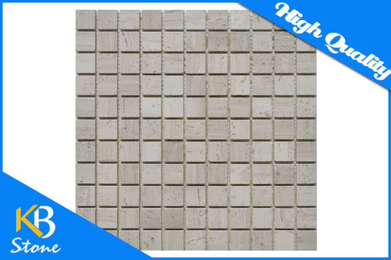 Dinning Room Wooden Grey Marble M032 Mosaic Floor Tile Sheets / Mosaic Backsplash Tiles