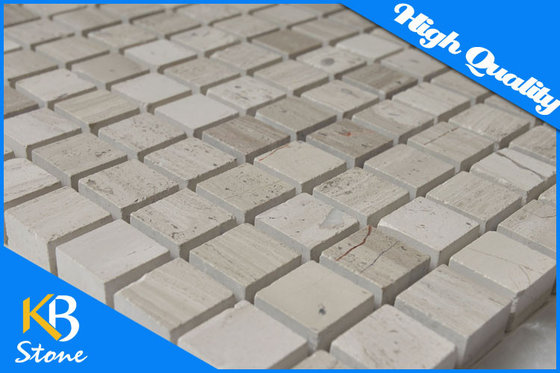 Dinning Room Wooden Grey Marble M032 Mosaic Floor Tile Sheets / Mosaic Backsplash Tiles