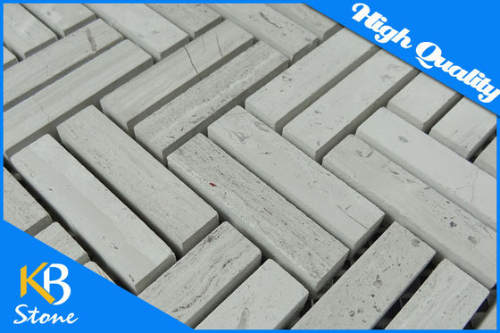 Herringbone Polished Wooden Grey Marble Home or Hotel Wall Decor Mosaic Tiles 10mm