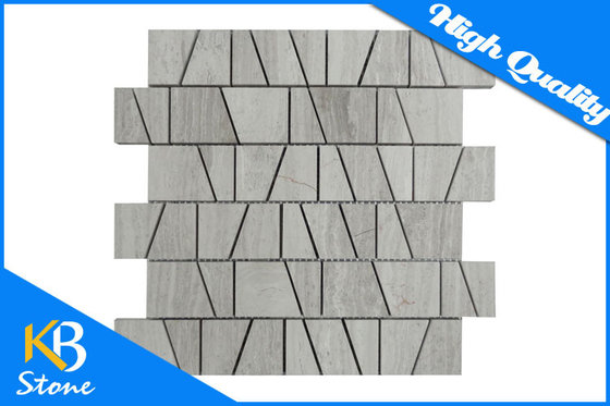 Irregular Wooden Grey Mosaic Marble Sheets for Flooring and Wall Tiles Modern and Luxury Design