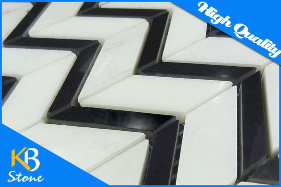 Home Decoration China White Mosaic Tile Irregular Shape Black and White Marble Floor Tiles