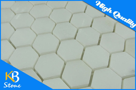 China White Hexagon Marble Mosaic Tiles 12" x 12"  Interior and Exterior Decorative Wall Tiles