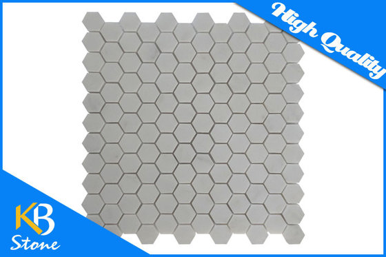 China White Hexagon Marble Mosaic Tiles 12" x 12"  Interior and Exterior Decorative Wall Tiles
