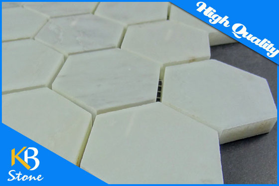 Polished Hexagon Carrara Marble Mosaic Tile for Hotel Wall Decoration 305 x 305mm
