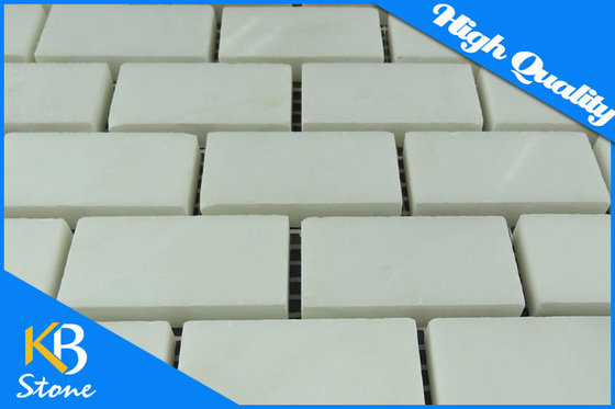 Polished White Marble Mosaic Wall Tiles / Natural Stone Marble Subway Tile for Home or Hotel