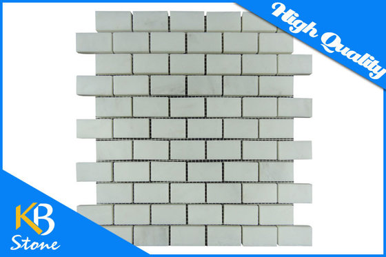 Polished White Marble Mosaic Wall Tiles / Natural Stone Marble Subway Tile for Home or Hotel