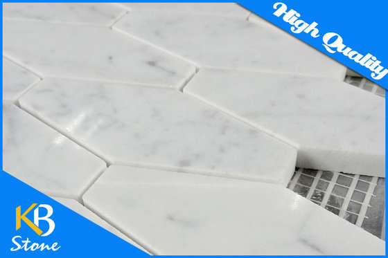 Carrara White Italian Carrera Marble Long Hexagon Marble Tile Interior Kitchen Backsplash Tiles