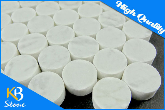 Penny Round White Porcelain Marbel Mosaic Tiles Fashion Design Decorative Wall Tile