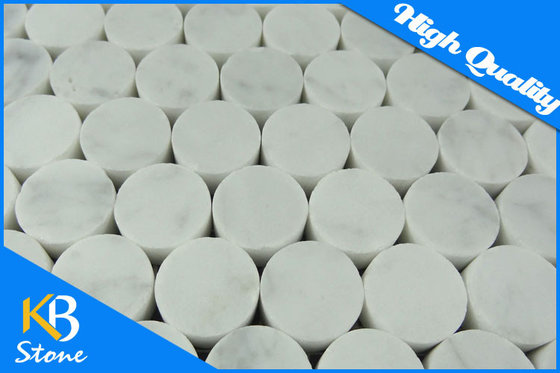 Penny Round White Porcelain Marbel Mosaic Tiles Fashion Design Decorative Wall Tile