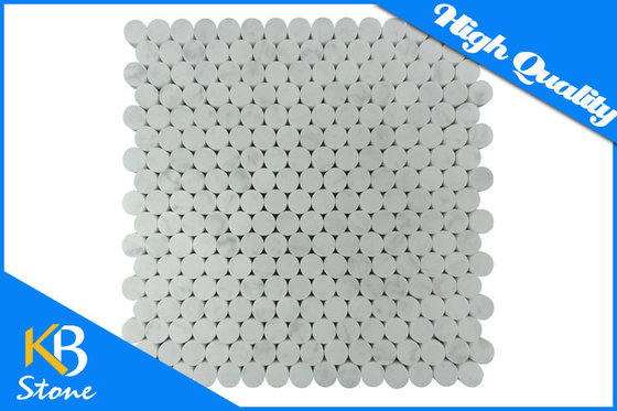 Penny Round White Porcelain Marbel Mosaic Tiles Fashion Design Decorative Wall Tile