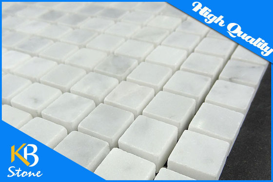 Internal External Decorative Carrera White Marble Square Polished Kitchen Mosaic Border Tile