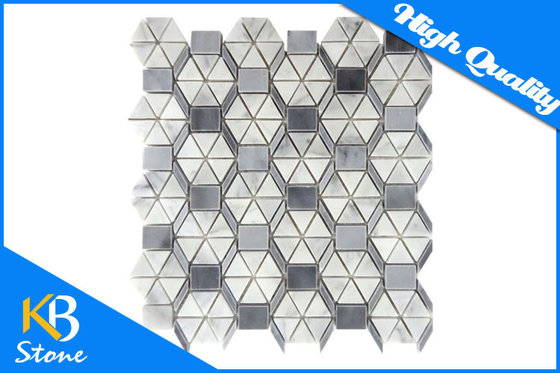 Irregular Shape Waterjet Marble Mosaic Polished Mixed Colour Tile Italy Grey Indoor Outdoor Use