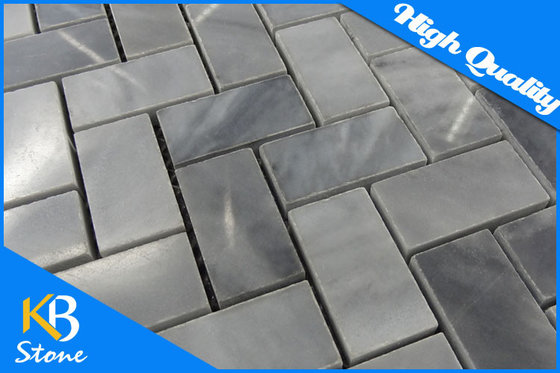 Herringbone Waterjet Marble Mosaic Backsplash Tile Italy Grey for Bathroom Tiles / Counter Top
