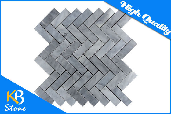 1" X 3" Modern Design Herringbone Marble Stone Mosaic Wall Tile For Kitchen / Bathroom