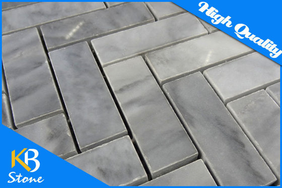 1" X 3" Modern Design Herringbone Marble Stone Mosaic Wall Tile For Kitchen / Bathroom