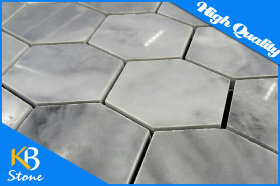 Bardiglio Gray Mesh Mounted Bathroom Wall Tiles Marble Mosaic Board Home Decoration