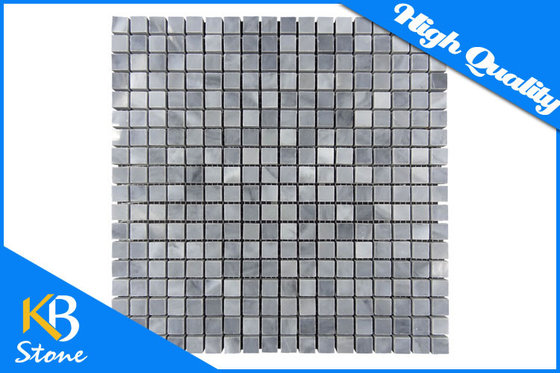 Natural Stone Polished Marble Mosaic Floor Tile / Italy Grey Square Mosaic Building Materials