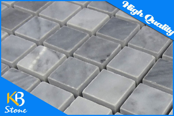 Polished Italy Grey Square Mosaic Wall Tiles Internal / External Marble Decorative Wall Tile