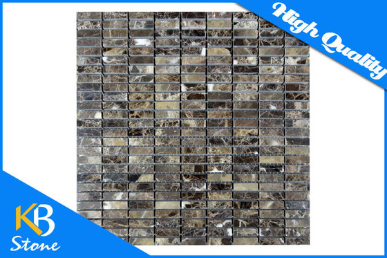 Flooring Dark Emperador Marble Subway Pattern Polished Tile Floor Decorative Mosaic Tiles