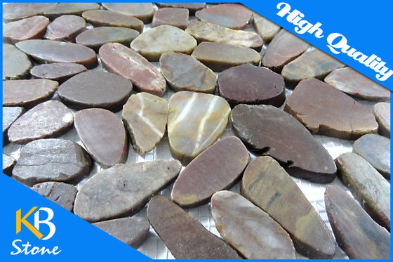 Mixed Color Pebble Stone Mosaic Tile Polished Home Decoration Bathroom Marble Tiles